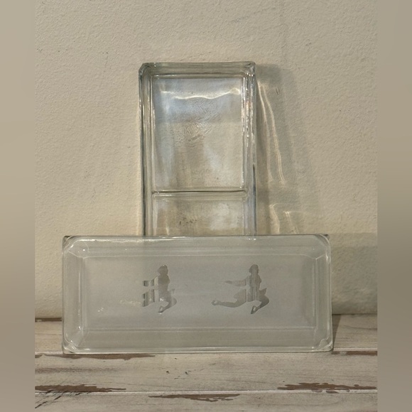Accents | Vtg Glass Playing Card Holder Divided Dish 2 Decks Ice ...